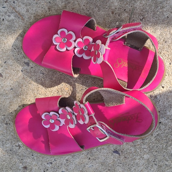 FootMates | Shoes | Footmates Pink Floral Leather Velcro Sandals | Poshmark
